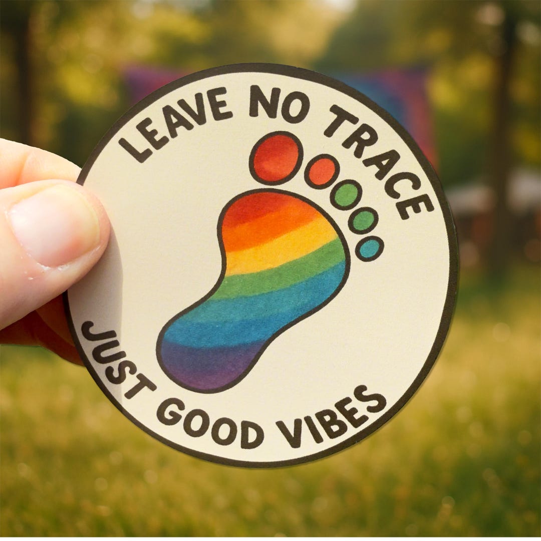 Earth Day Magnet: Rainbow Footprint, Leave No Trace Vinyl Decor - Etsy
