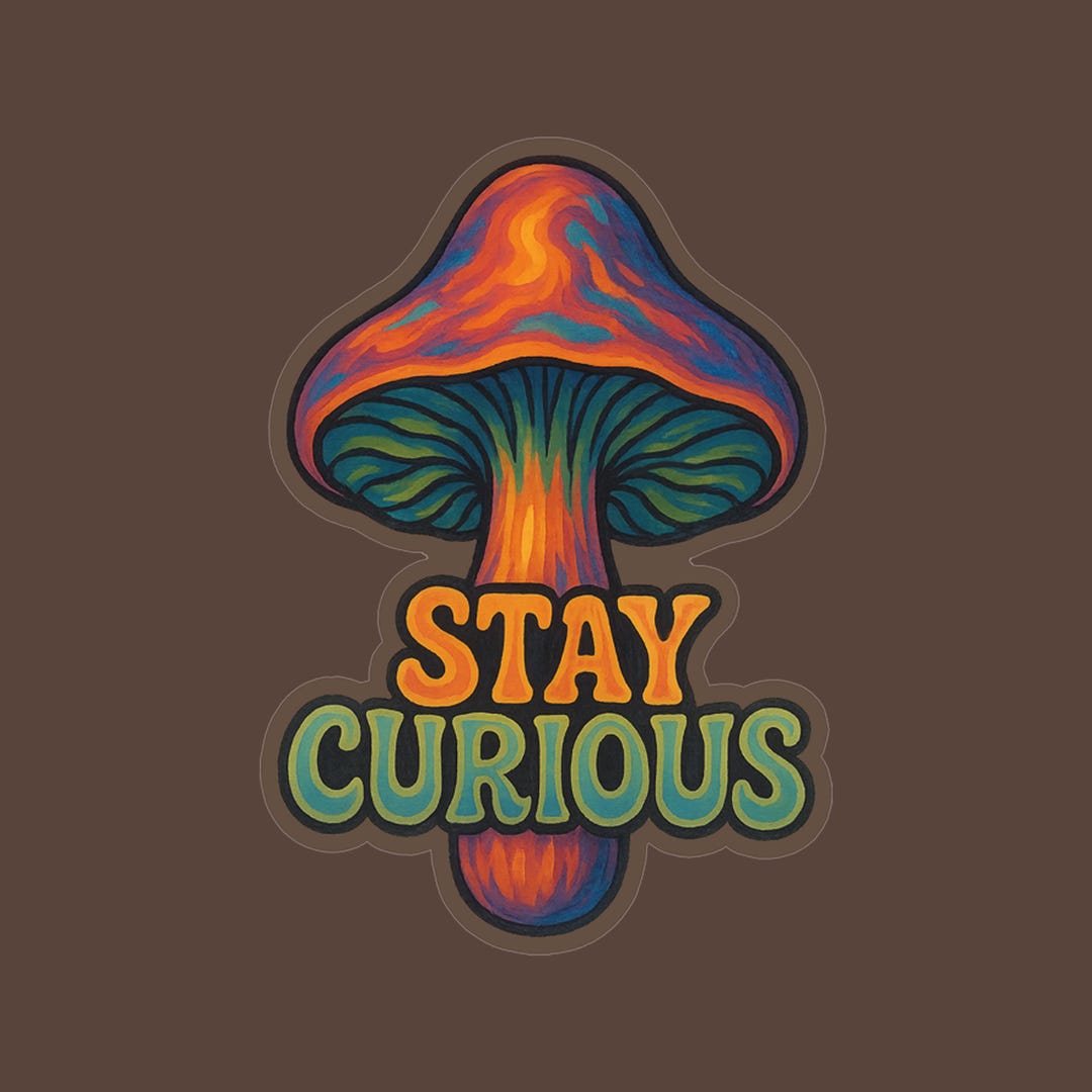Psychedelic Mushroom Sticker | Weatherproof Shroom Decal | Clear Vinyl ...