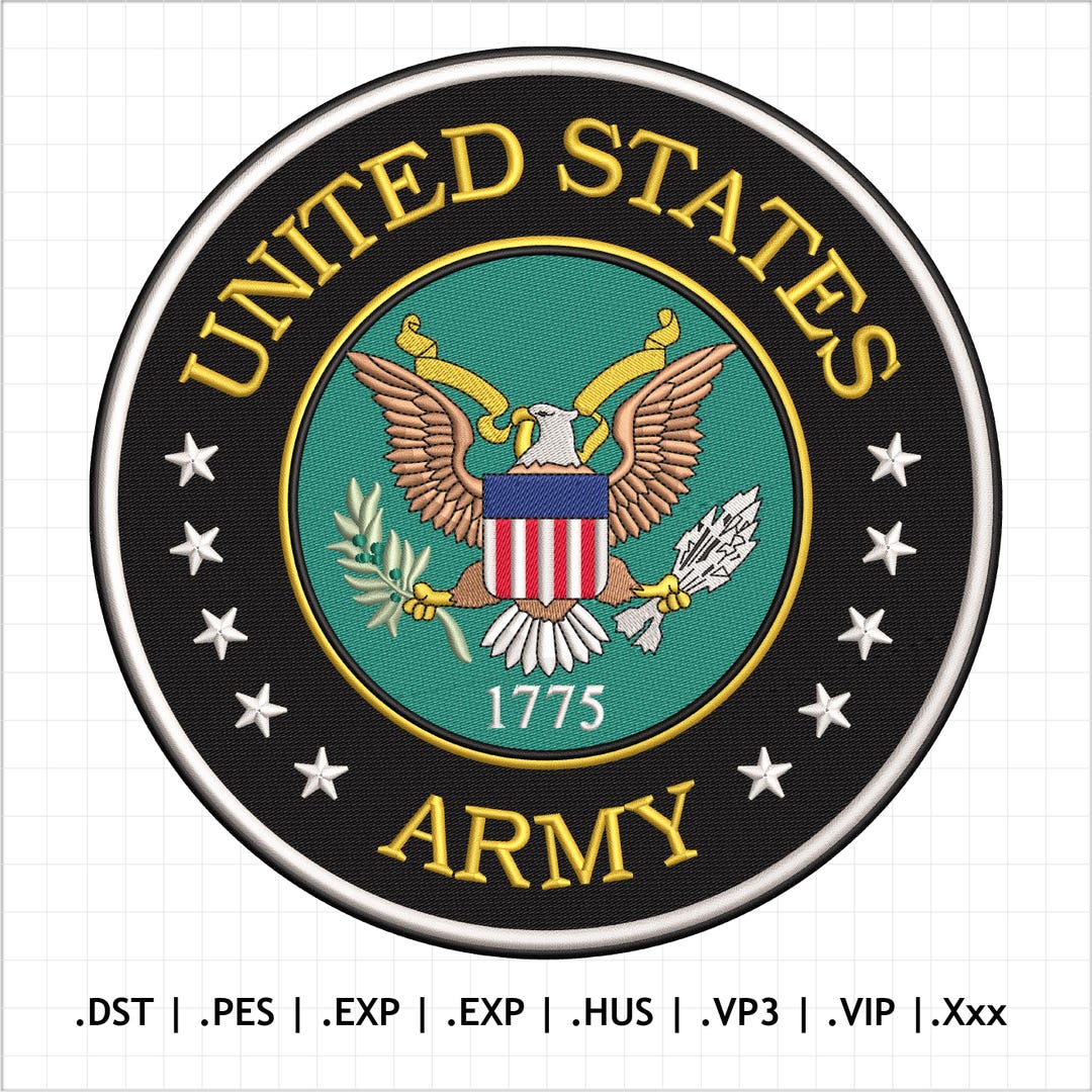 United States Armed Forces Emblem Embroidery, United States Army Emblem ...