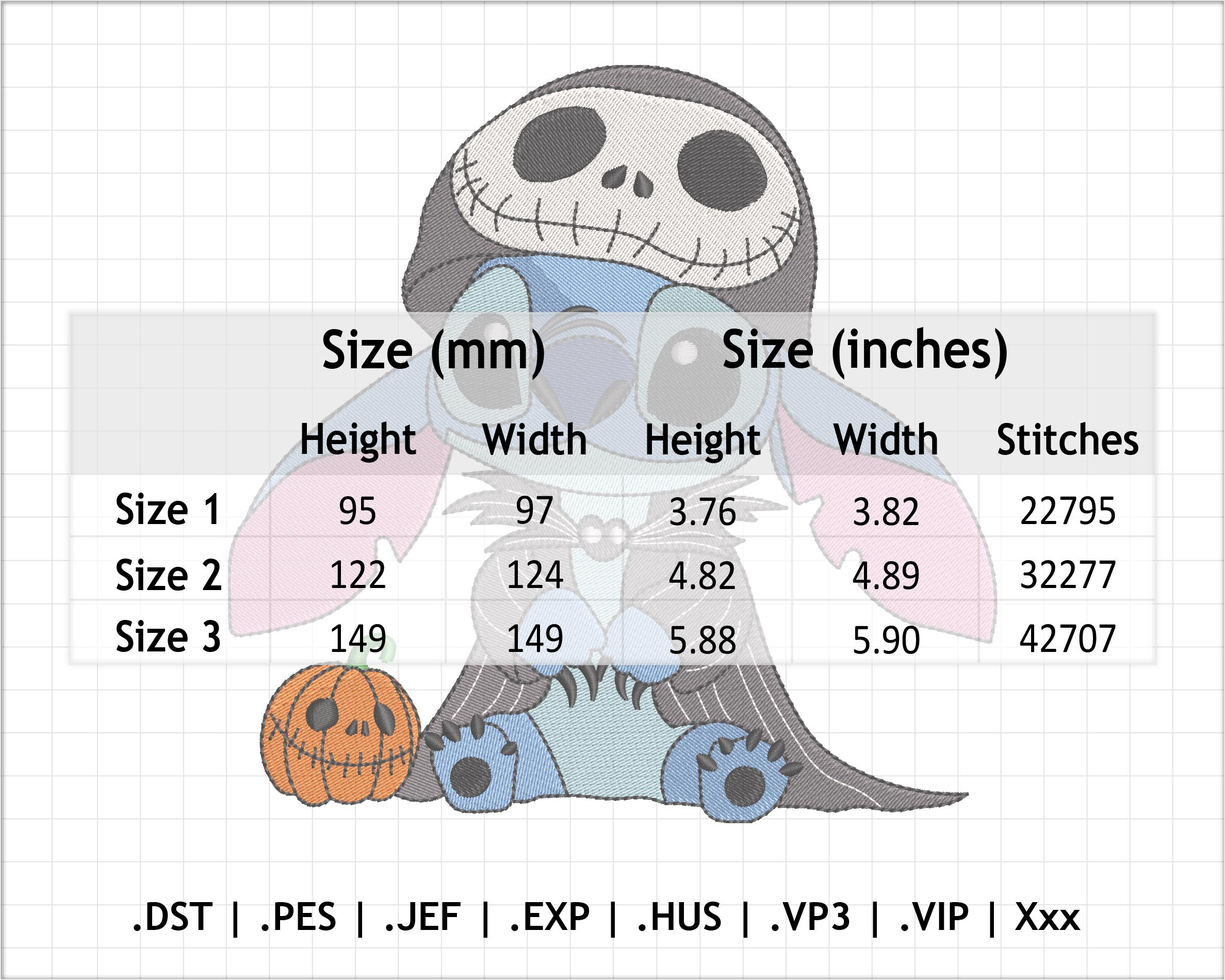 Halloween Jack Stitch Embroidery, Nightmare Stitch Embroidery, Stitch ...