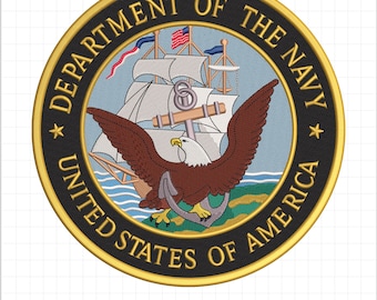 United States Armed Forces Emblem Embroidery, United States Navy Emblem ...