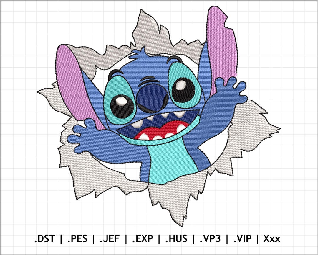 Stitch Machine Embroidery Design, Stitch Embroidery Files, Cute Stitch ...