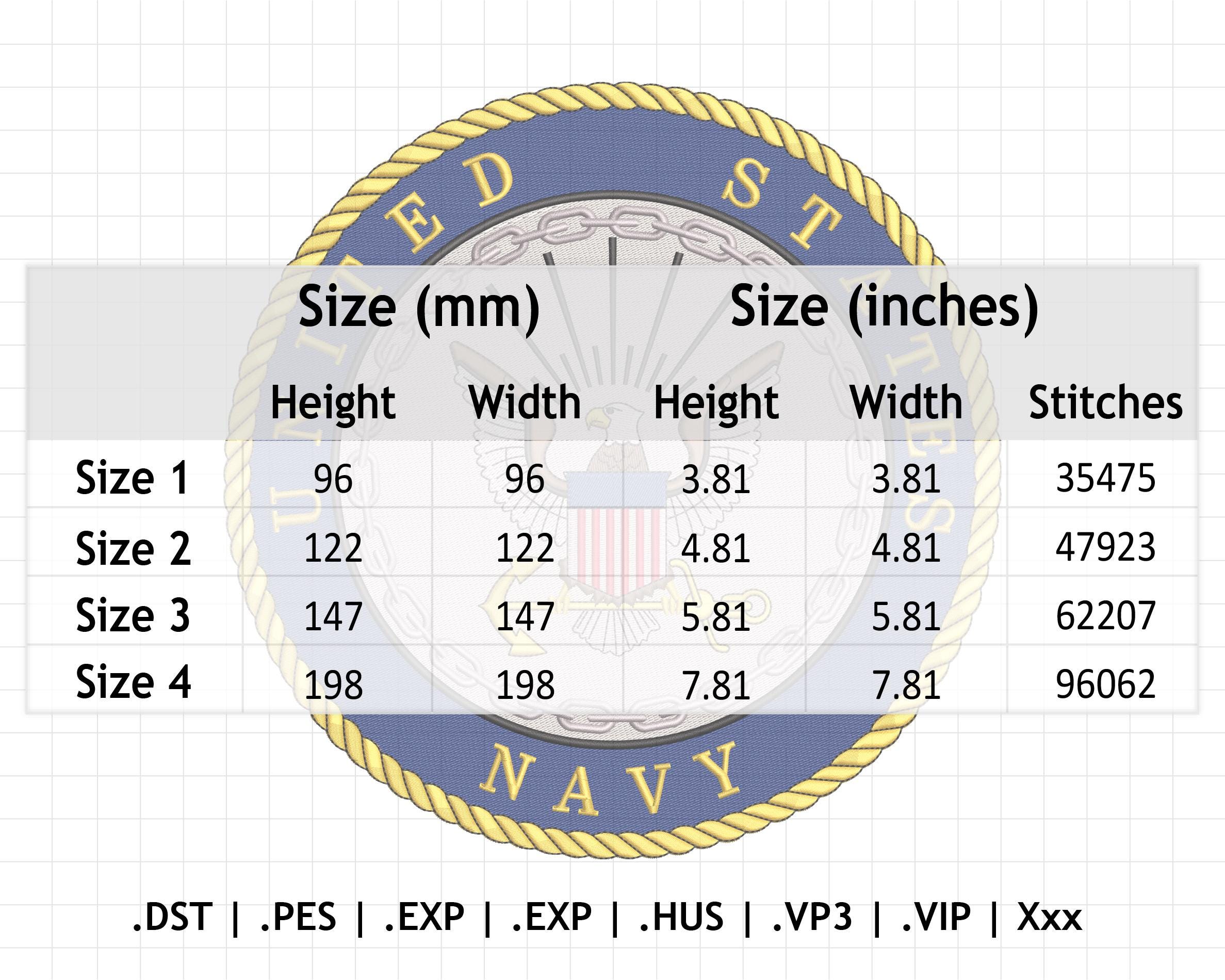 United States Armed Forces Emblem Embroidery, United States Navy Emblem ...