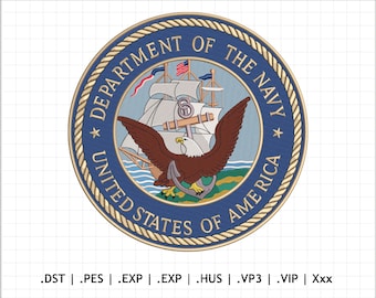 United States Armed Forces Emblem Embroidery, United States Navy Emblem ...