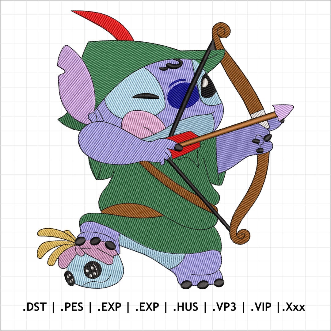 Cartoon Stitch as Archer Embroidery File – Great for Fans & DIY ...