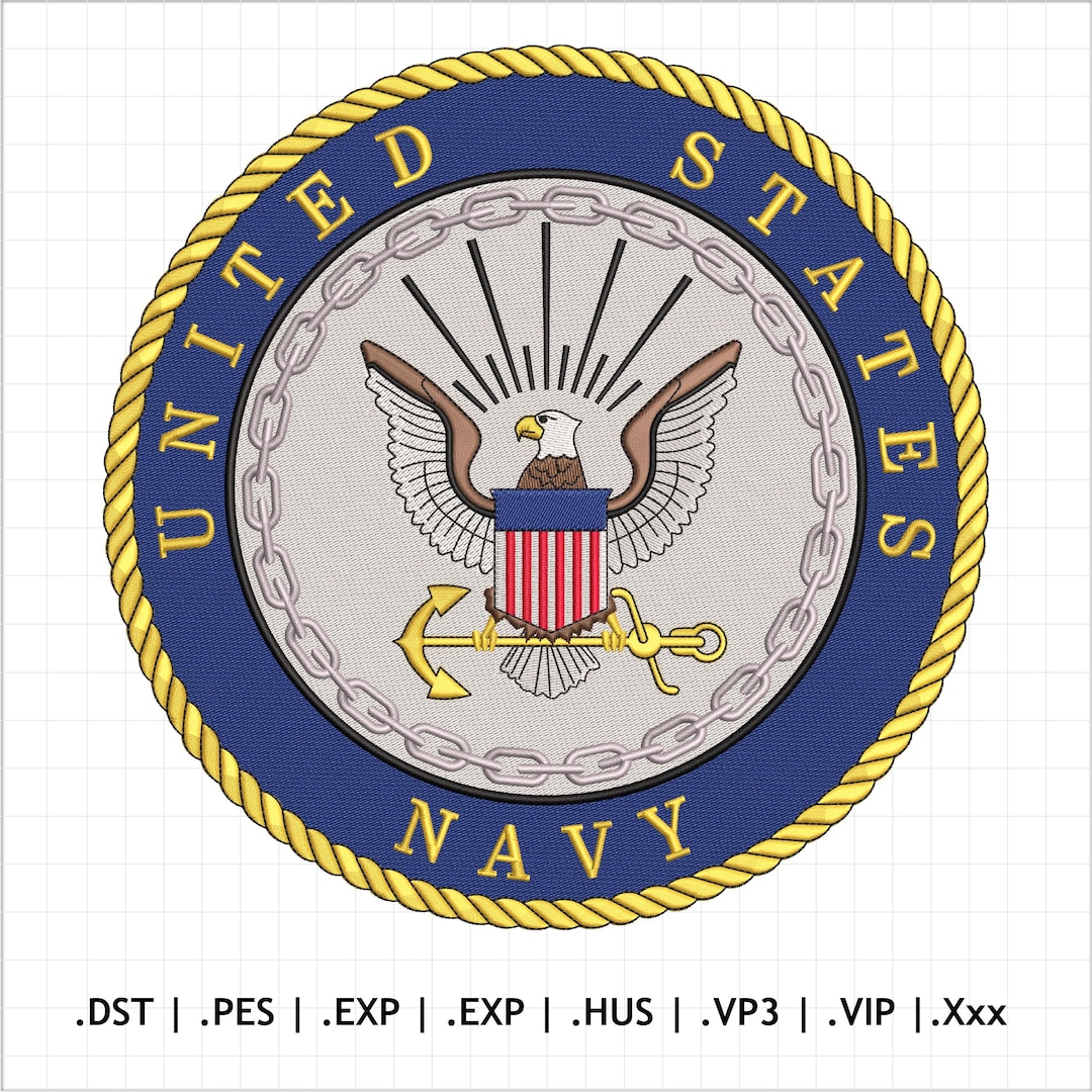 United States Armed Forces Emblem Embroidery, United States Navy Emblem ...