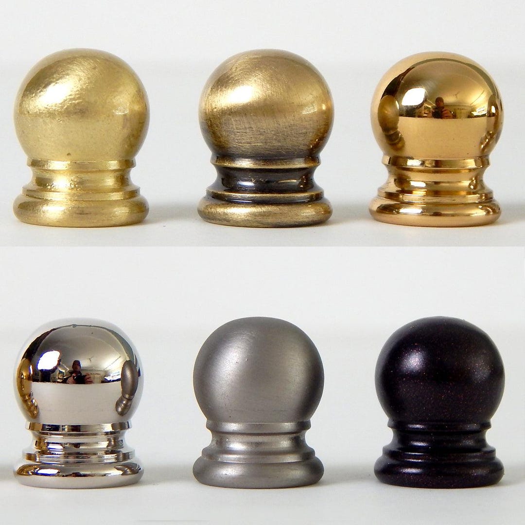 Solid Brass Ball Lamp Finials 1/4-27F Various Finishes Available - Etsy