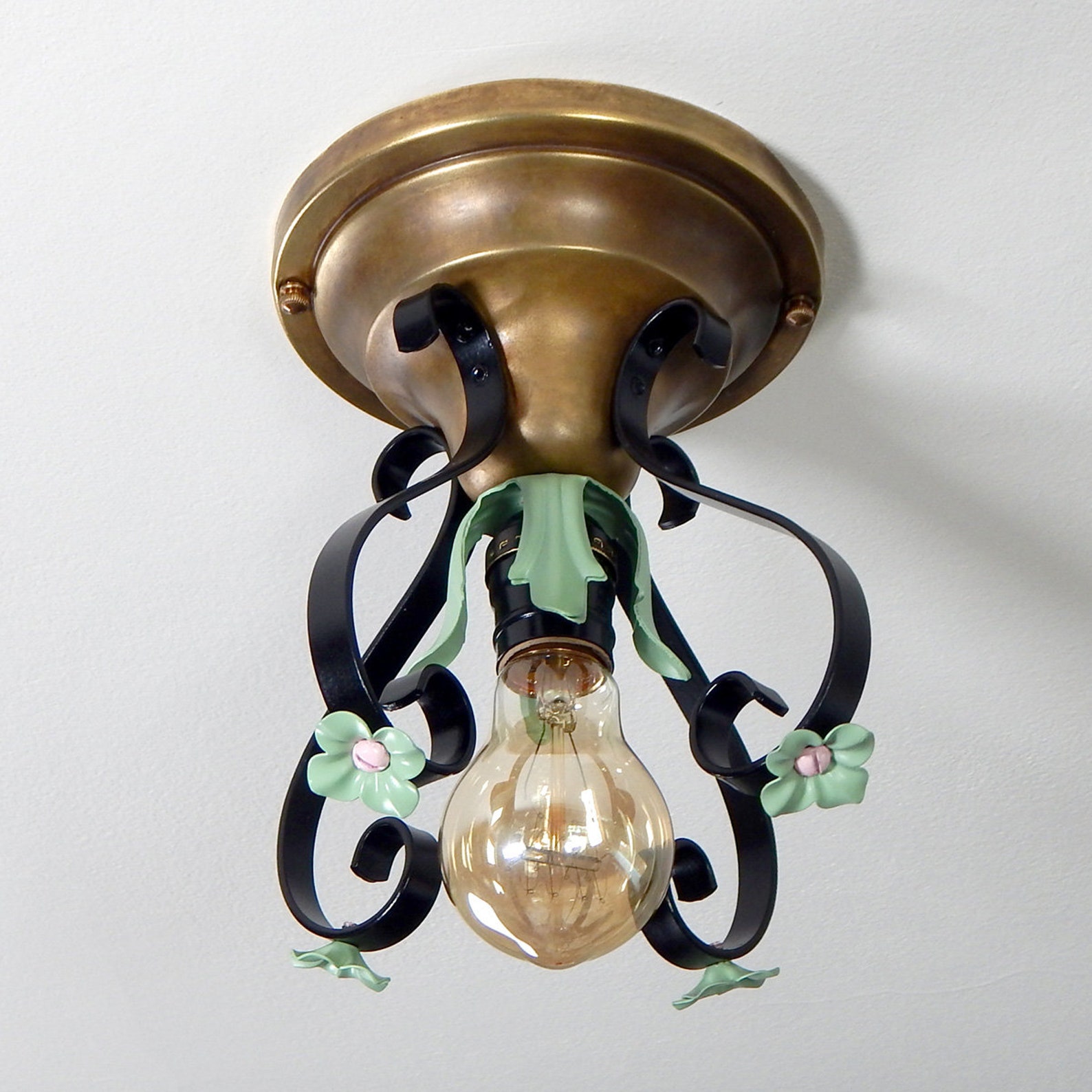 Antique Restored Semi-flush Ceiling Light Fixture - Etsy