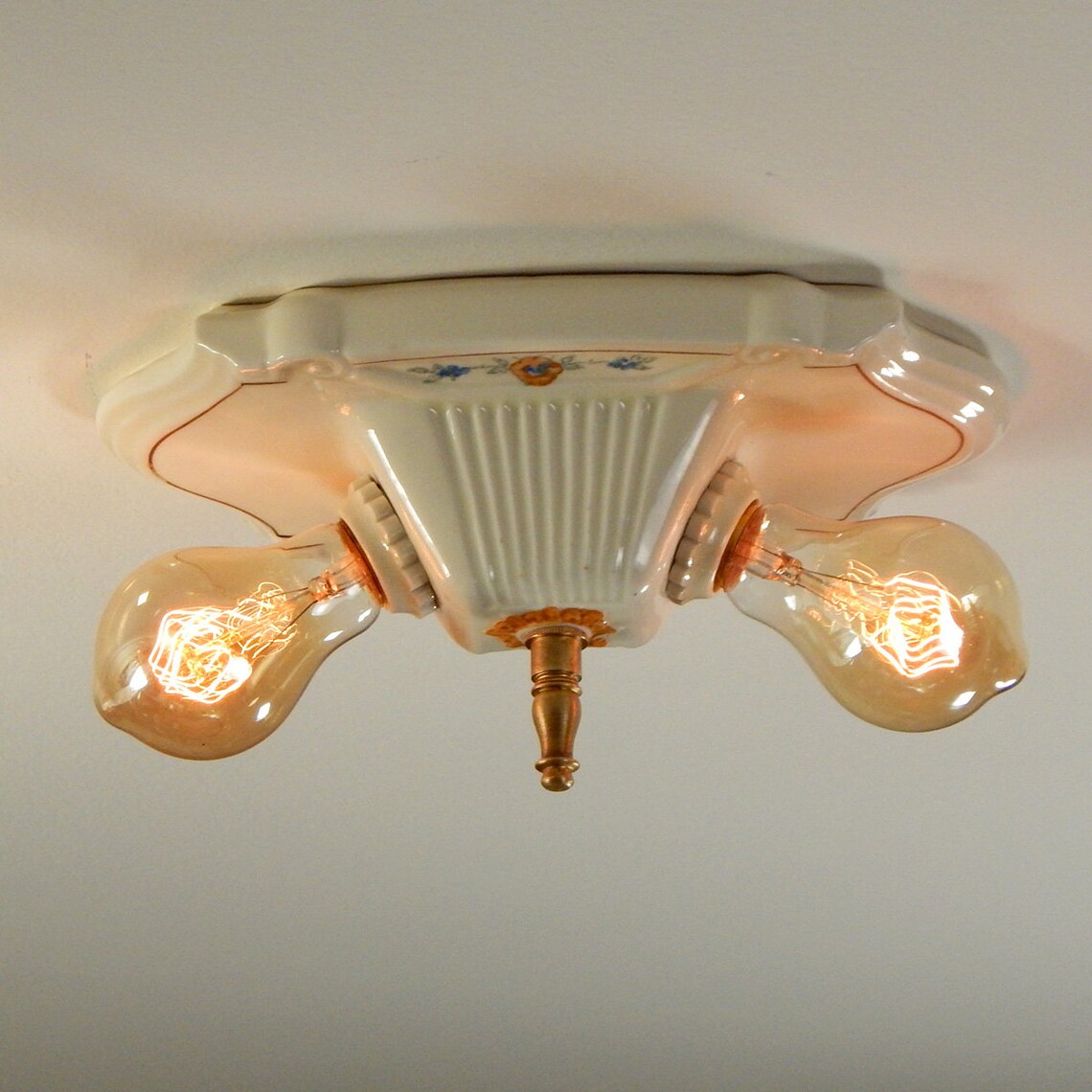 Antique Flush Mount Porcelain Ceiling Light Fixture - Etsy