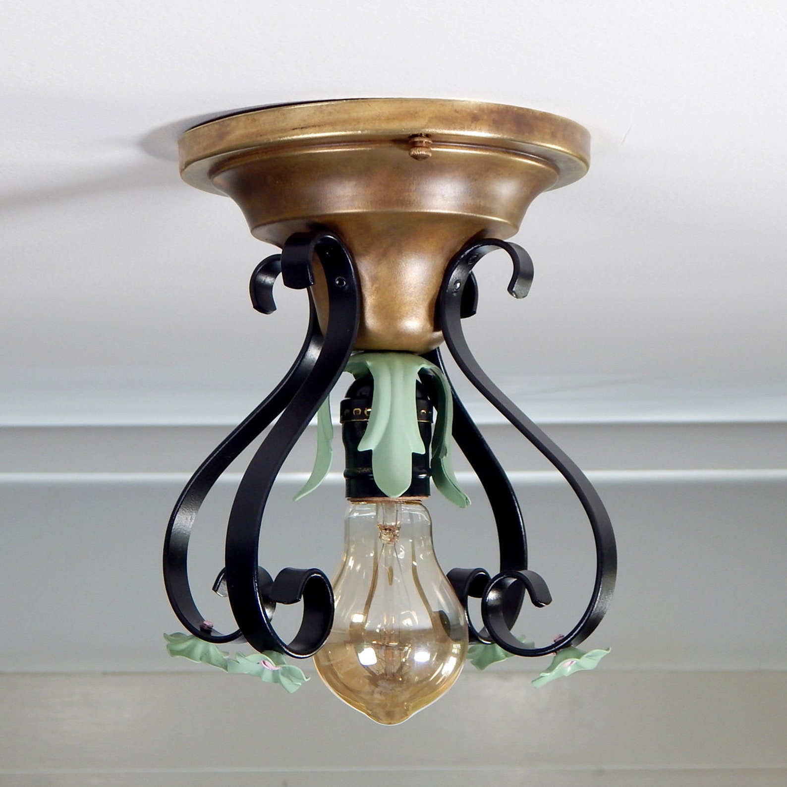Antique Restored Semi-flush Ceiling Light Fixture - Etsy