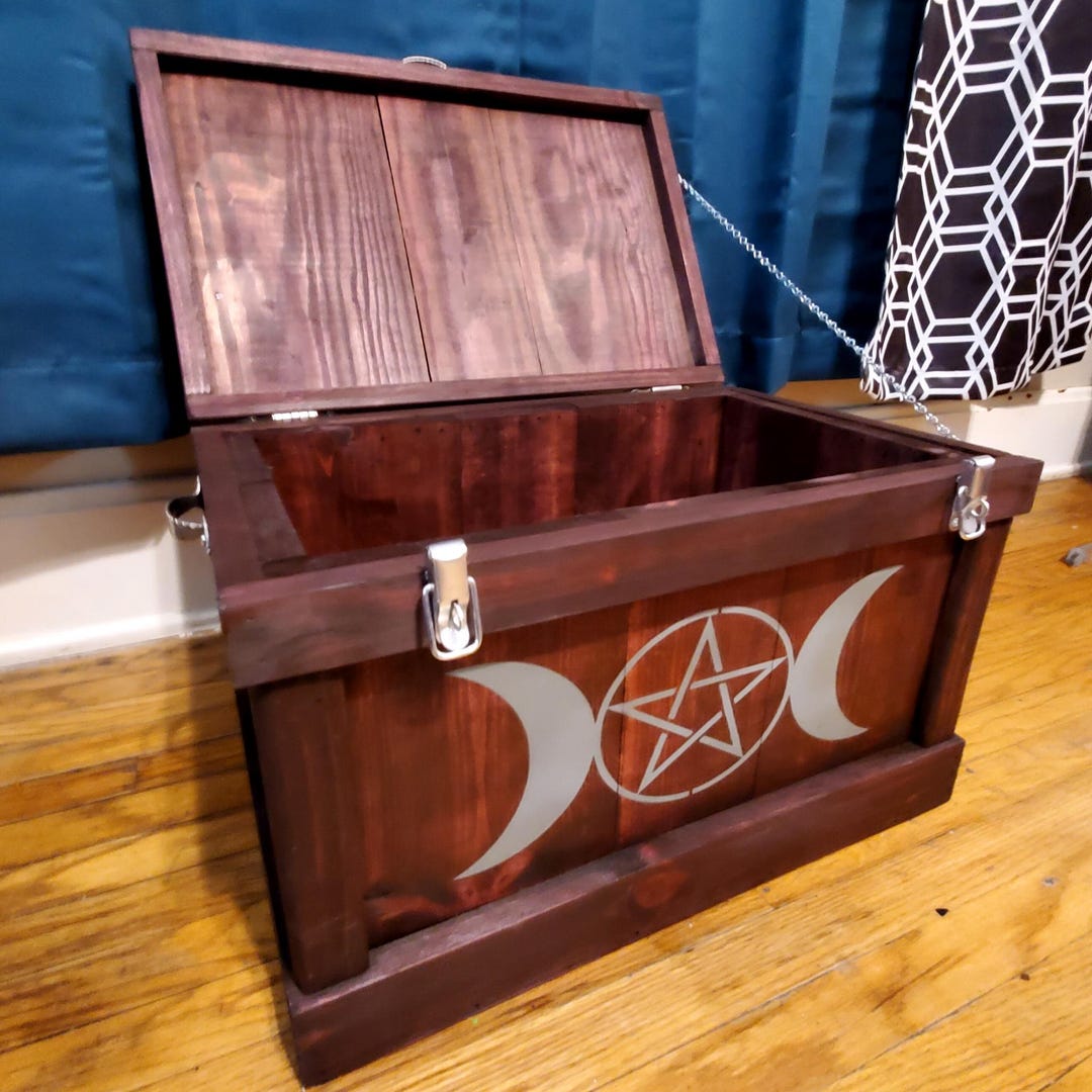 Triple Moon Wood Keepsake Box: Gothic Witchy Treasure Chest - Etsy