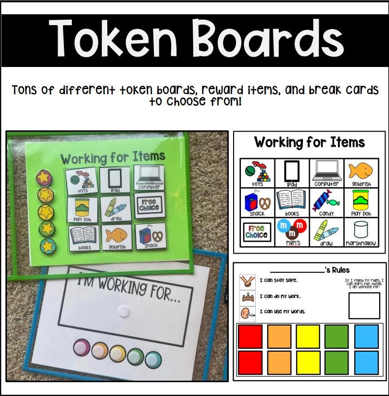 Token Boards / Behavior Visuals / I Am Working for Board / Break Cards ...