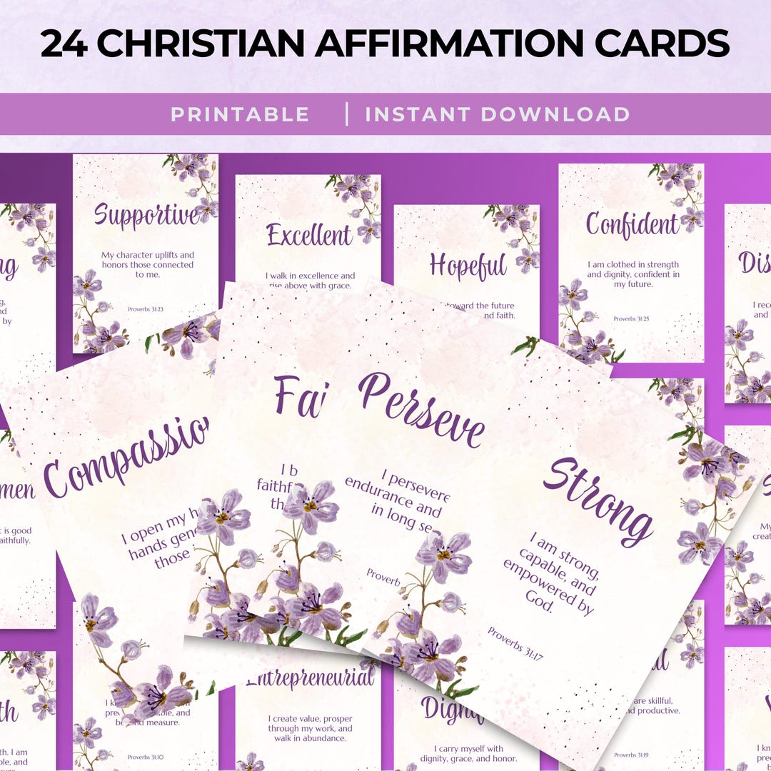 Self Worth Affirmation Cards Bible Verse Gift for Encouragement ...