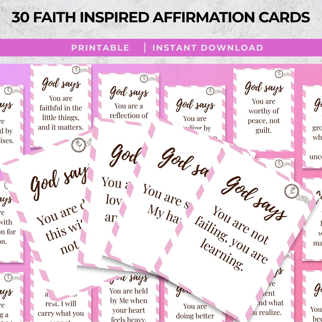 Faith Inspired Affirmation Cards Gift for Encouragement Scripture Bible ...