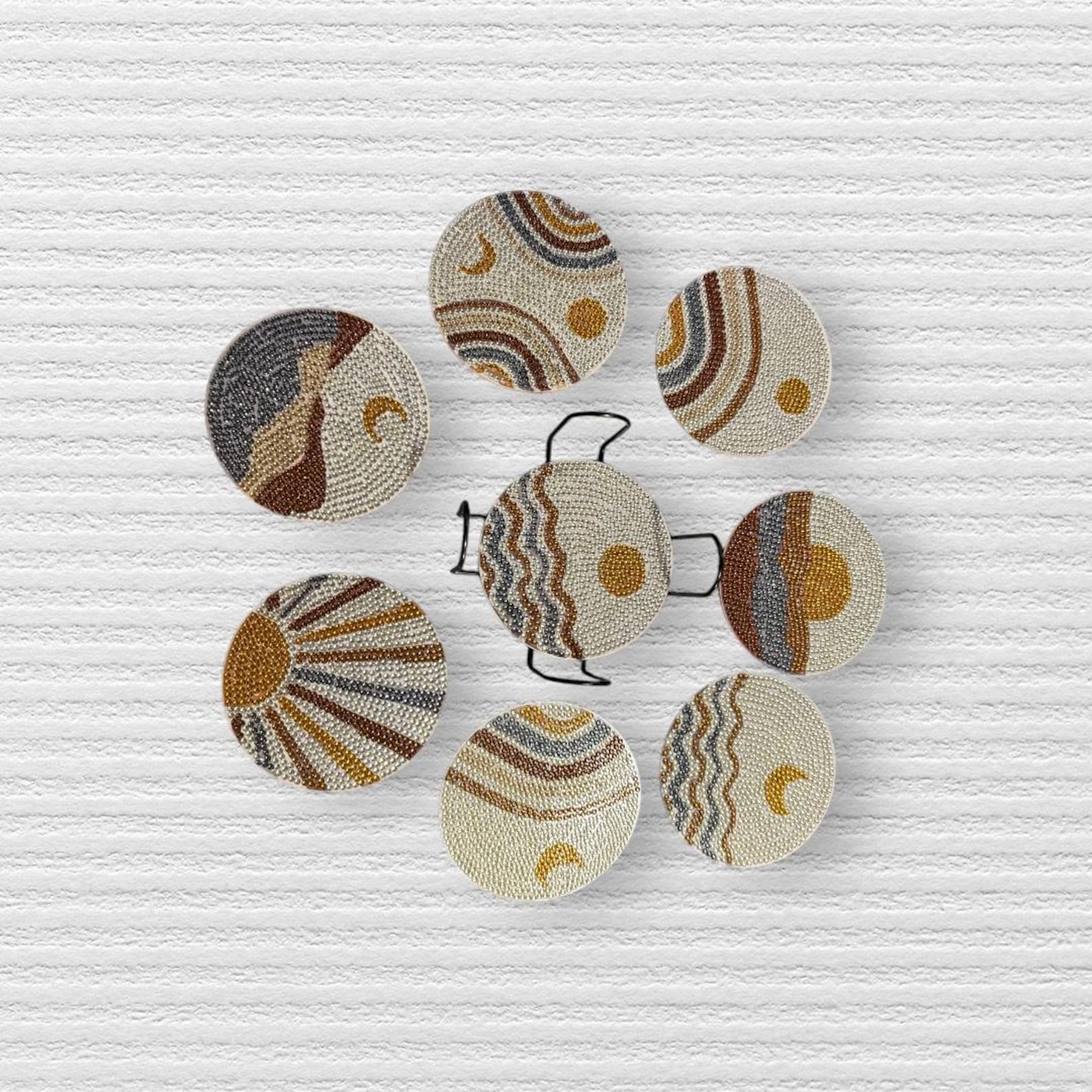 Boho Coasters: Set of 8 Living Room Decor - Etsy UK