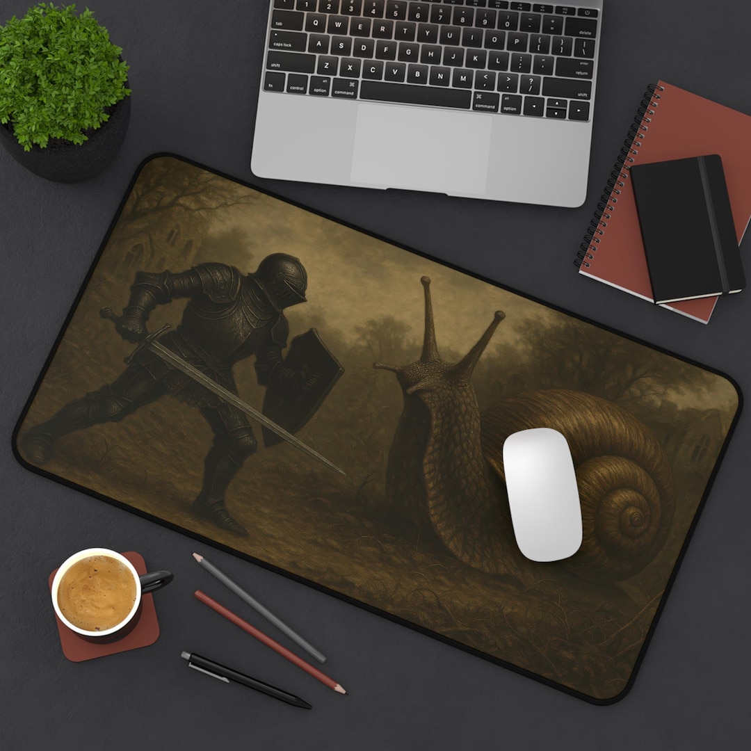 Gothic Medieval Manuscript Snail Duel Desk Mat "of Shell and Sword ...