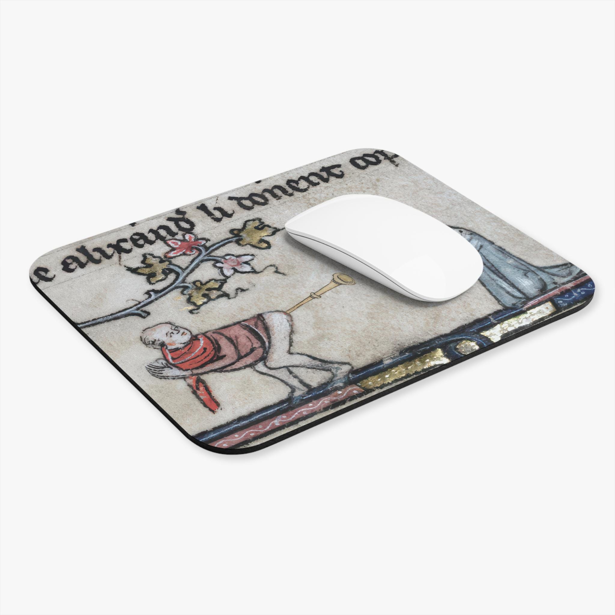 Funny Butt Trumpet Medieval Marginalia Mouse Pad | Humorous Illuminated ...