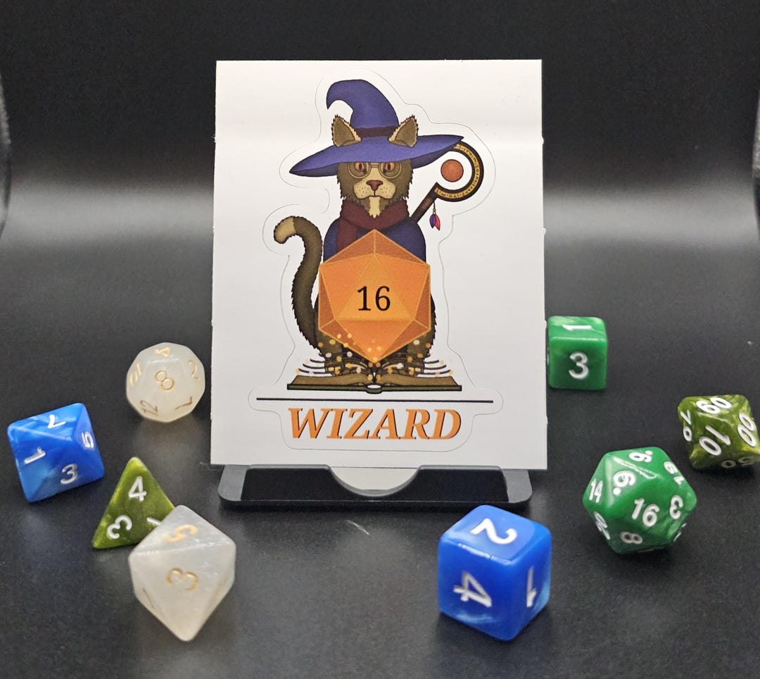 Dnd Roll: Wizard Sticker | D20 Cat Collection - Etsy