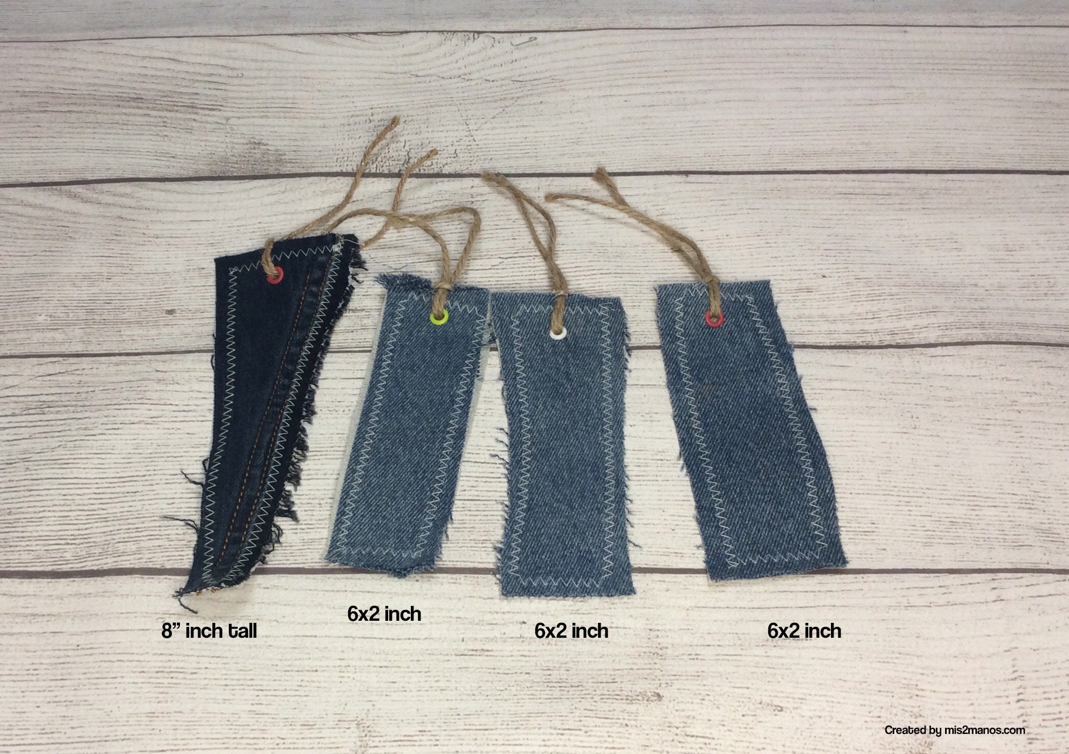 Upcycled Denim Bookmarks Set of 4 Recycled Jean Scraps - Etsy