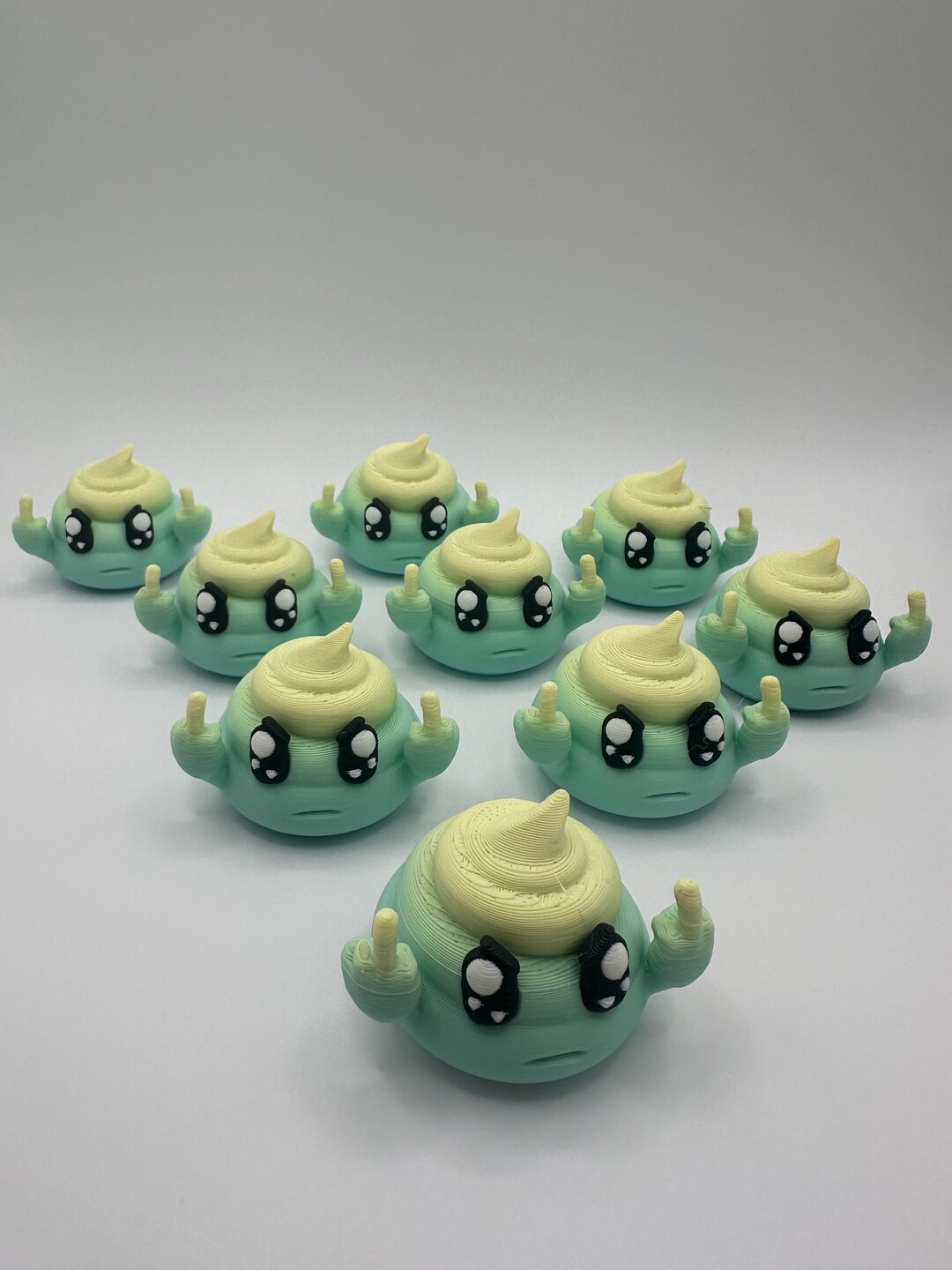 3D Printed Rude Poop Emoji | Grumpy Poop Emoji Figurine | Angry 3D ...