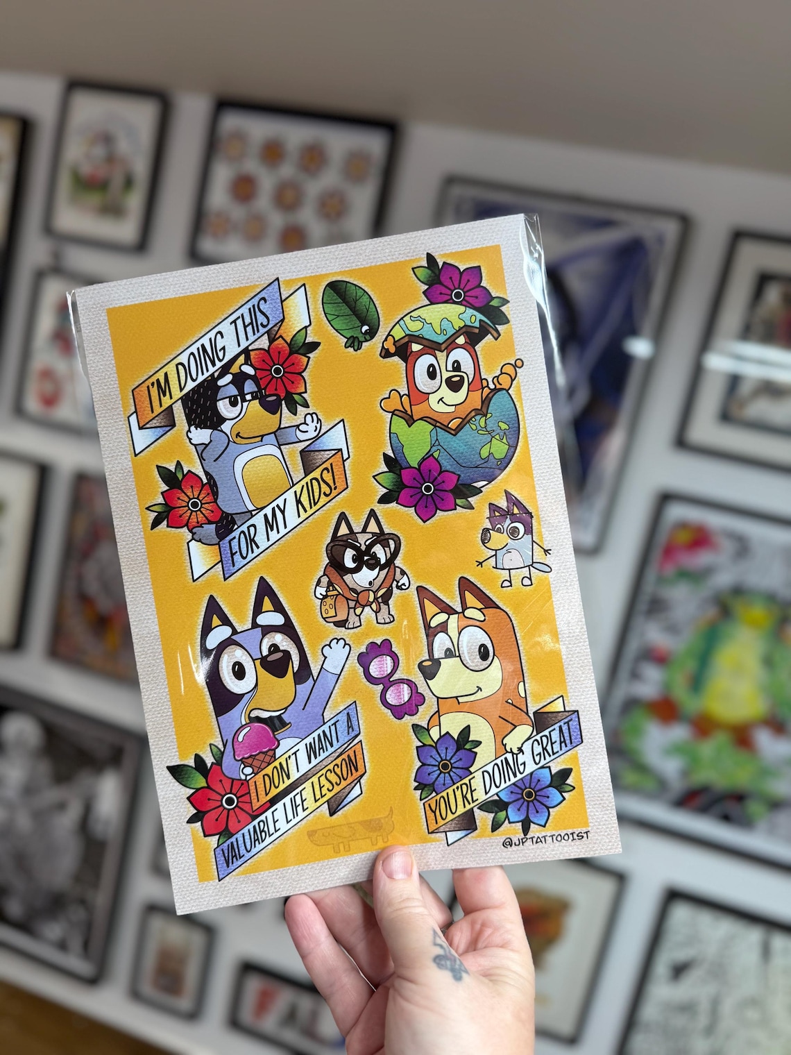 Bluey Tattoo Flash Sheet A4 - Etsy