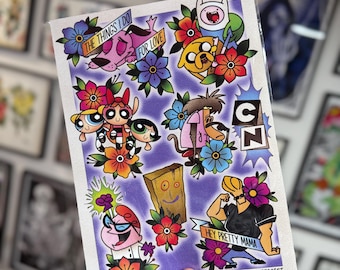 Cartoon Network Tattoo Flash Sheet - Etsy UK