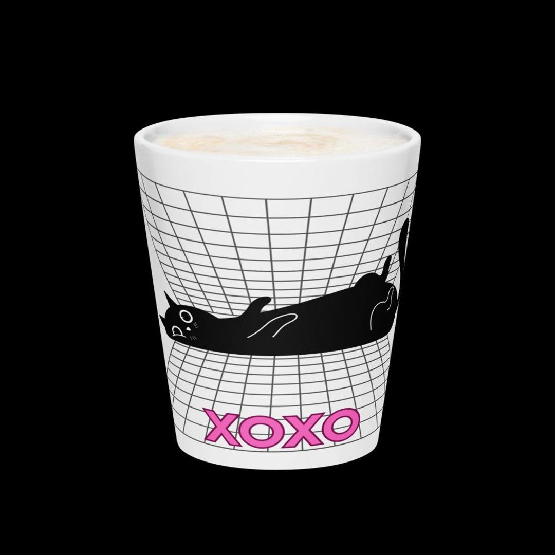 Cute Cat. XOXO. White Latte Mug With Image. Airyflow Brand - Etsy