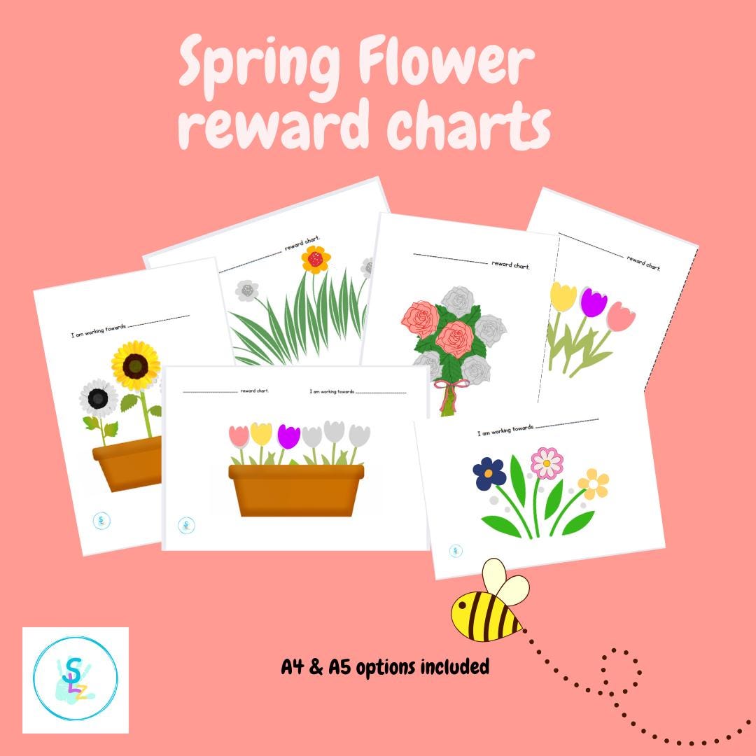 Reward Chart - Flowers - Behaviour Support System - SEN - Etsy