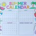 2025 Summer Bucket List Calendar, Kids Summer Coloring Calendar, Summer ...
