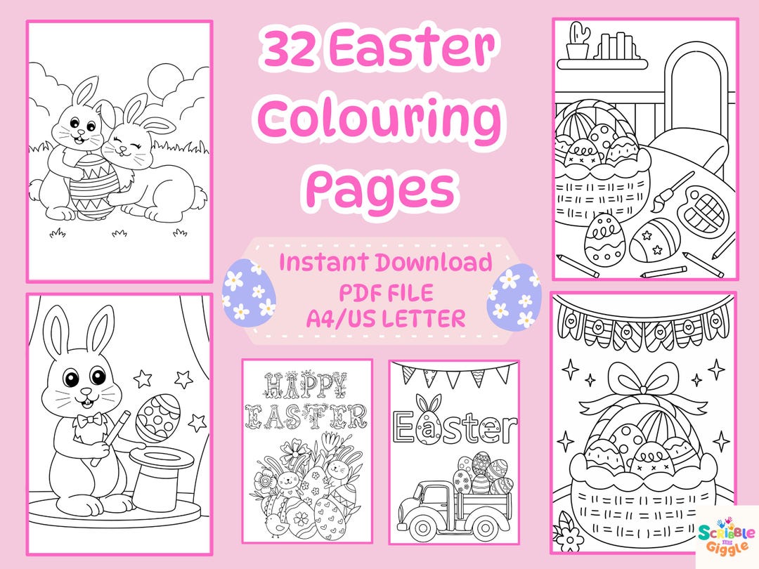 32 Easter Coloring Pages, Fun Printable Activity for Toddlers Kids ...