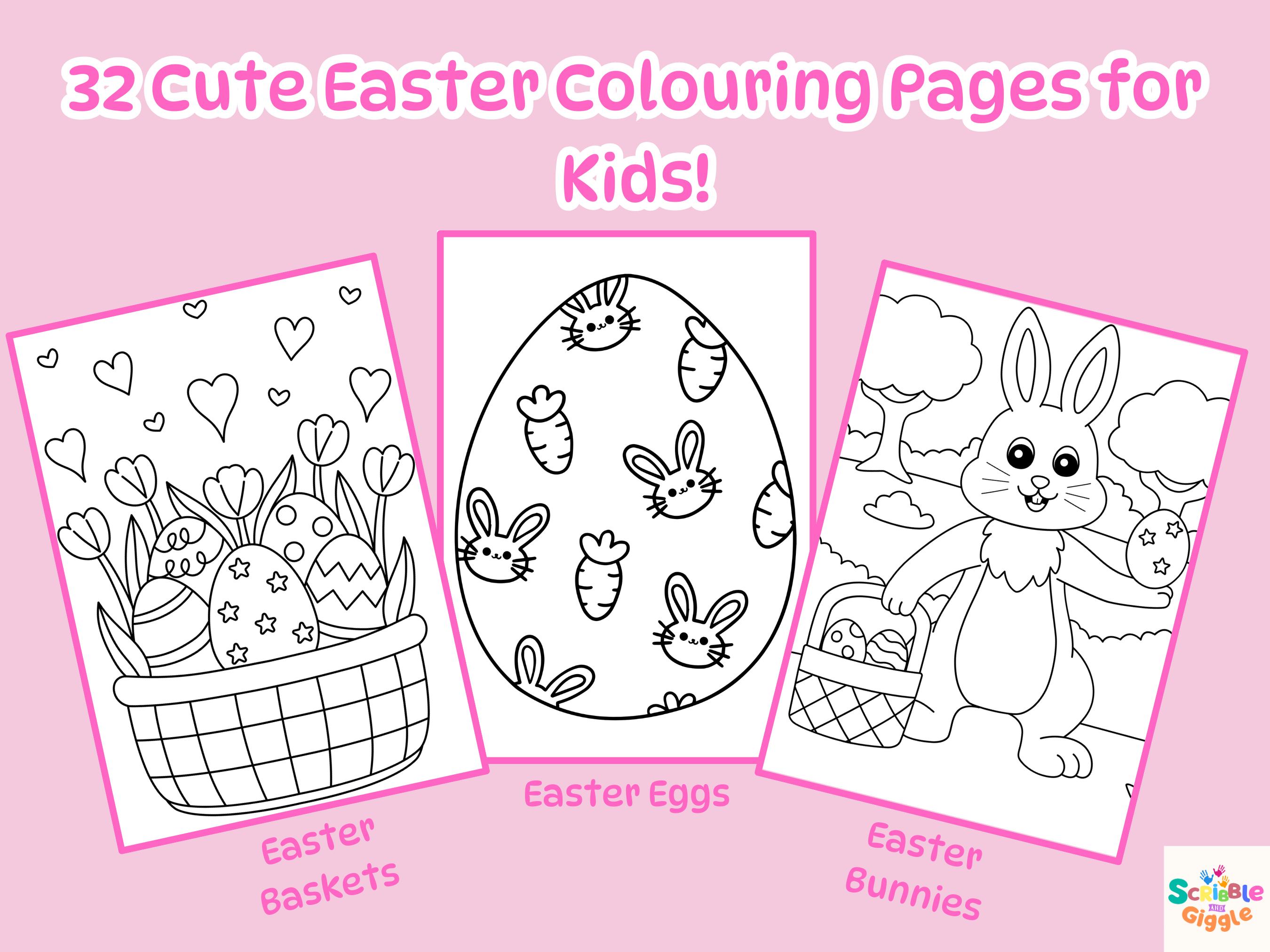 32 Easter Coloring Pages, Fun Printable Activity for Toddlers Kids ...