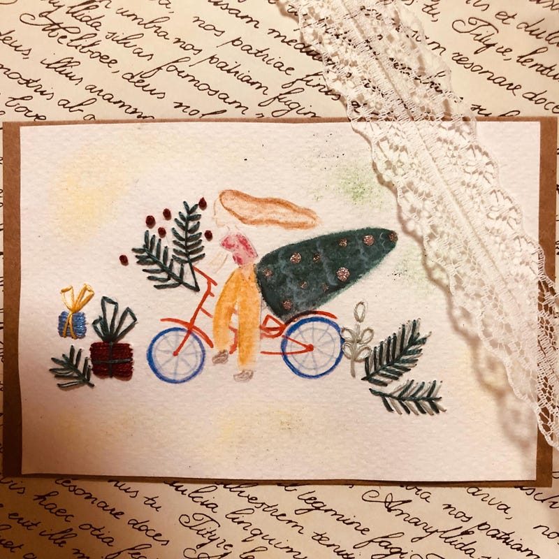 Cartolina ricamata - Etsy Italia