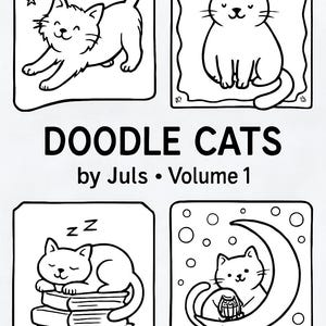 Doodle Cats Coloring Book PDF – Printable Cat Art for Adults & Teens ...