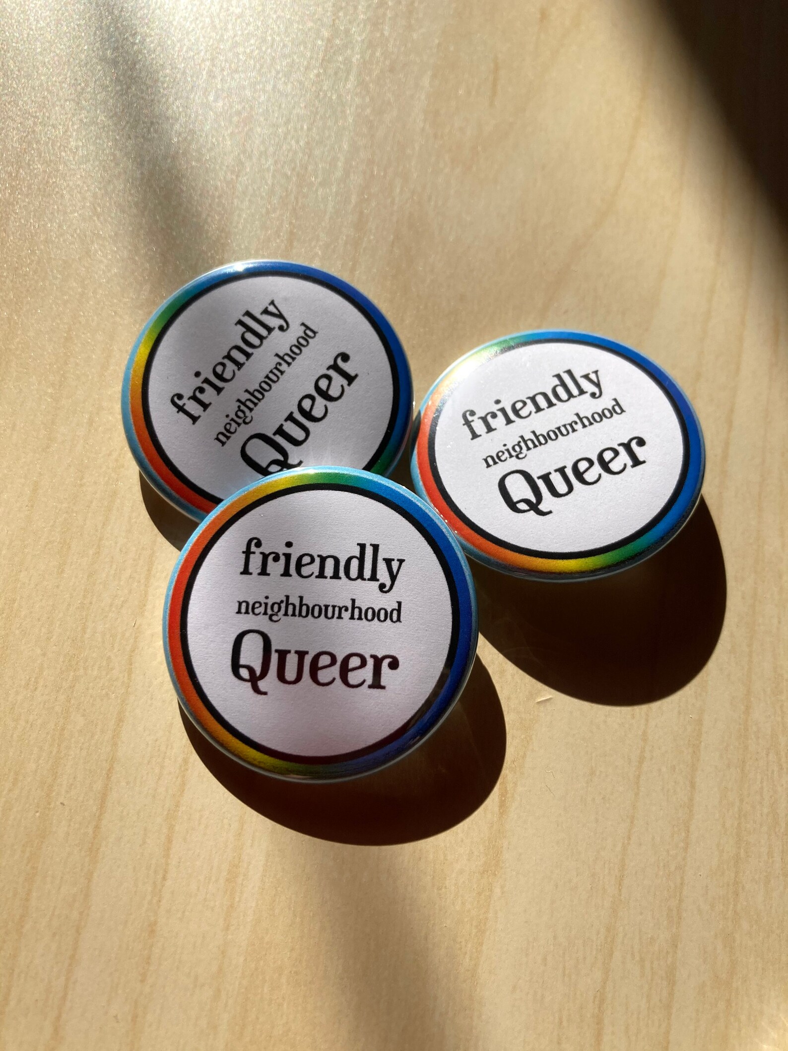 Queer Friendly Neighbourhood Queer 1.5 Button Pin LGBTQIA Pride - Etsy