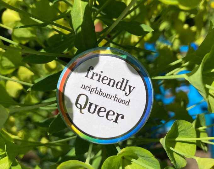 Queer Friendly Neighbourhood Queer 1.5 Button Pin - Etsy