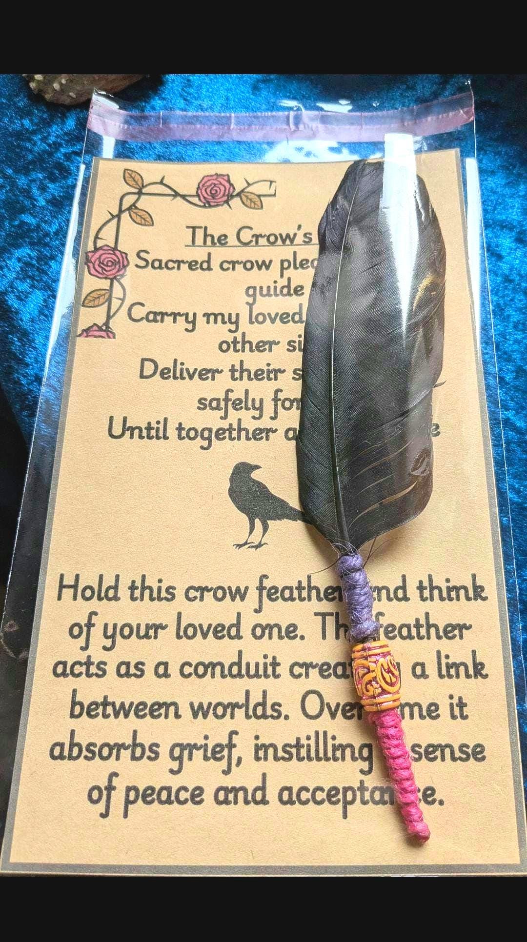 Hand-bound Crow Feather Grief Totem: Bereavement Sympathy Gift - Etsy UK