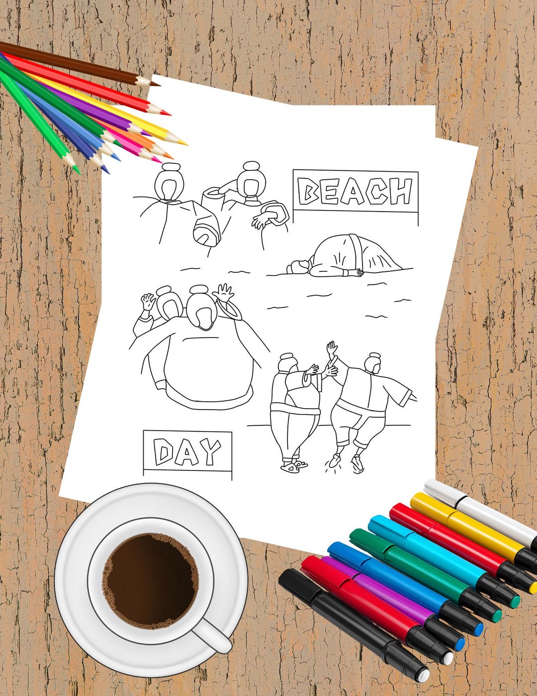 The Office Coloring Page UNIQUE, Beach Day Sumo Fights/coloring Page ...