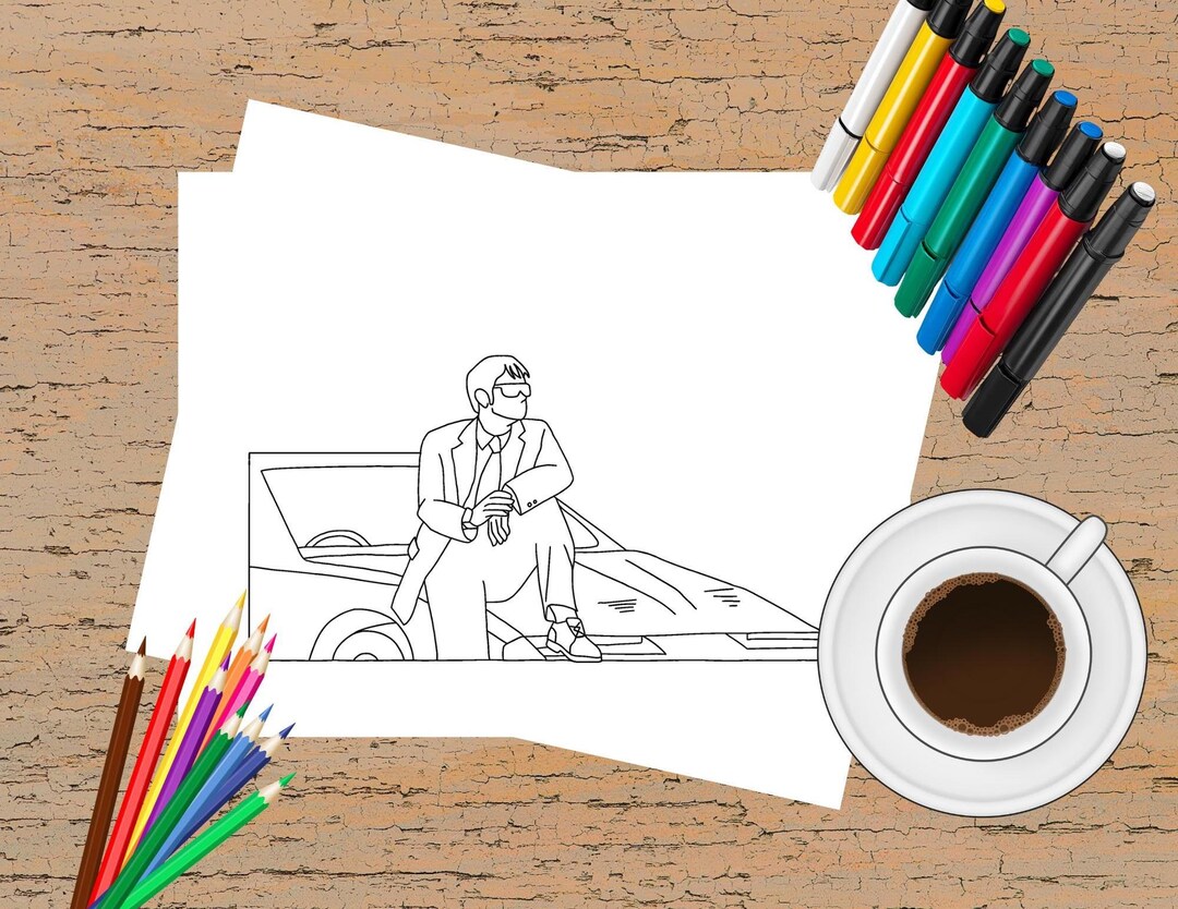 The Office Coloring Page UNIQUE, Dwight Sitting on Car /the Office ...