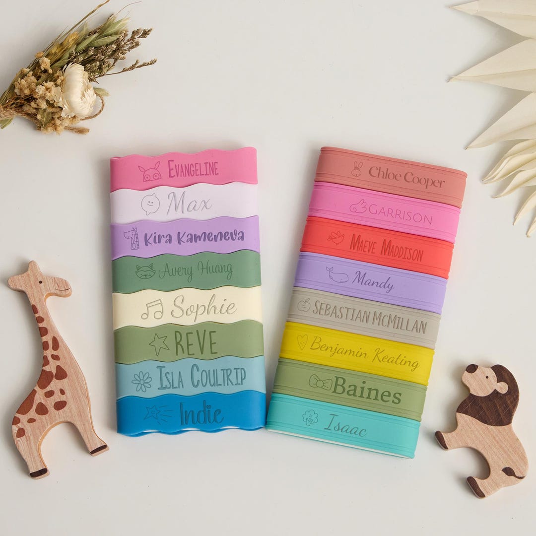 Custom Silicone Name Bands for Kids, Waterproof Daycare Bottle Labels ...