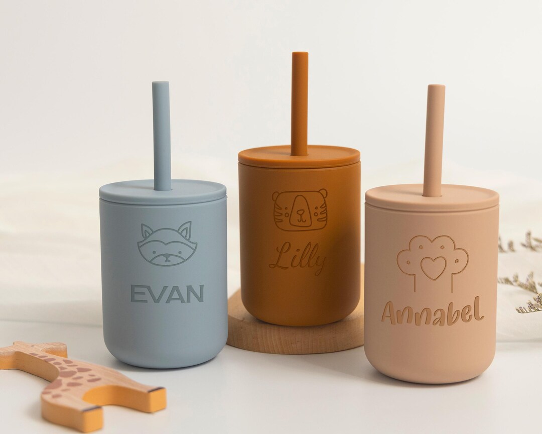 Reusable Kids Cup, Engraved Kids Drink Cup, Silicone Kids Water Cup ...