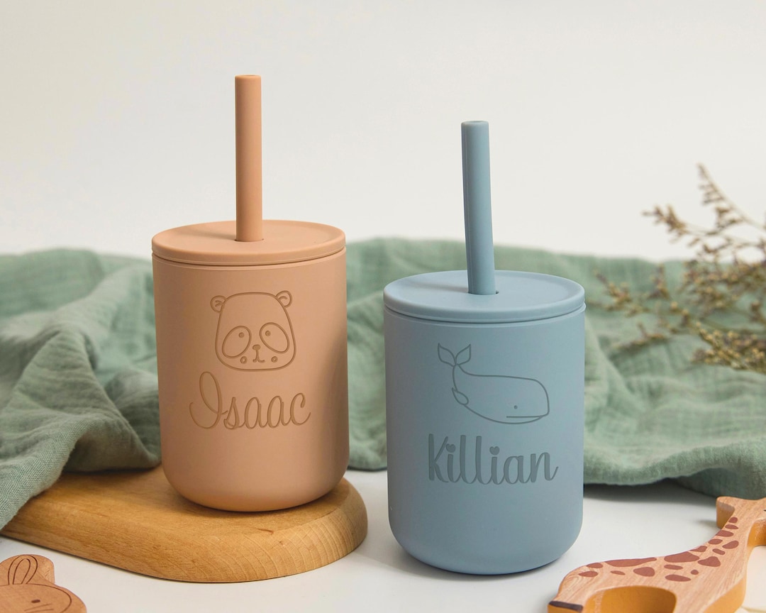 Custom Silicone Cup With Straw, Engraved Kids Cup, Custom Kids Water ...