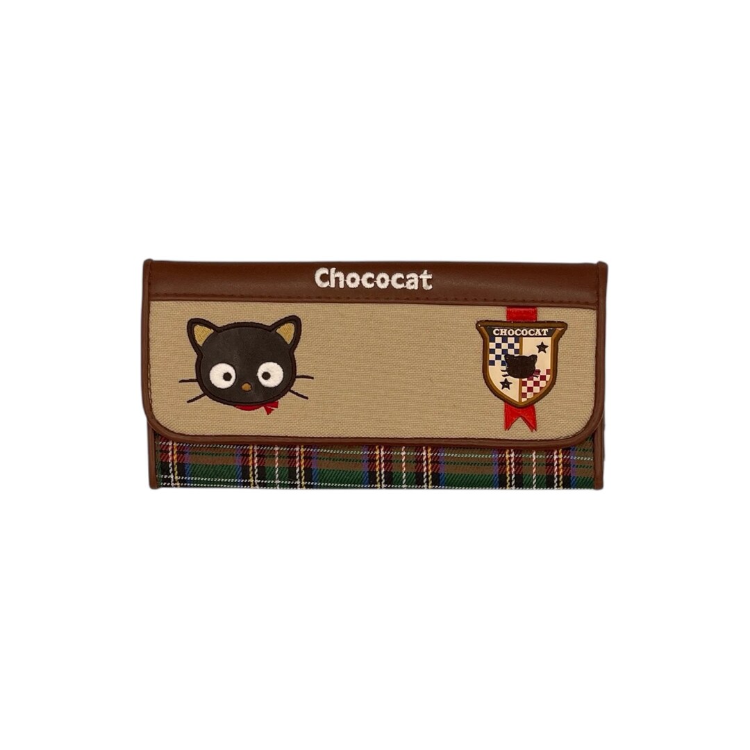 Rare Sanrio Chococat Leather Long Wallet Green Plaid Detail - Etsy