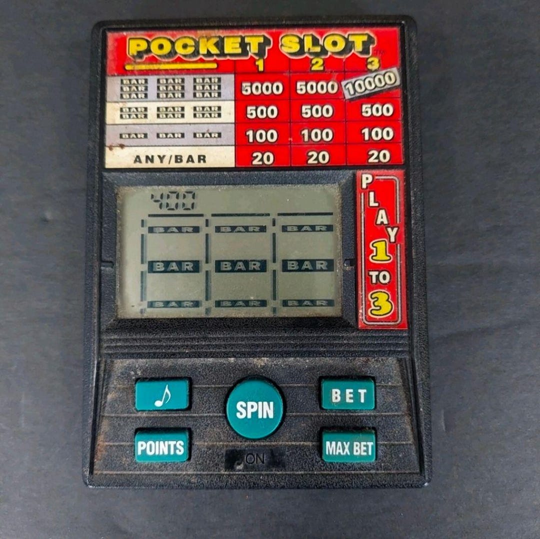 Radica Pocket Slots 10000 Vintage Electronic Handheld Travel Game Model ...