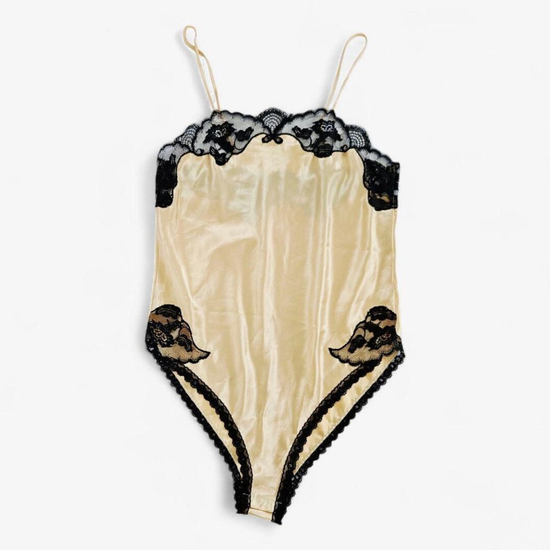 Vintage Eve Stillman Couture '60s Lace Satin One Piece Bodysuit Teddy ...