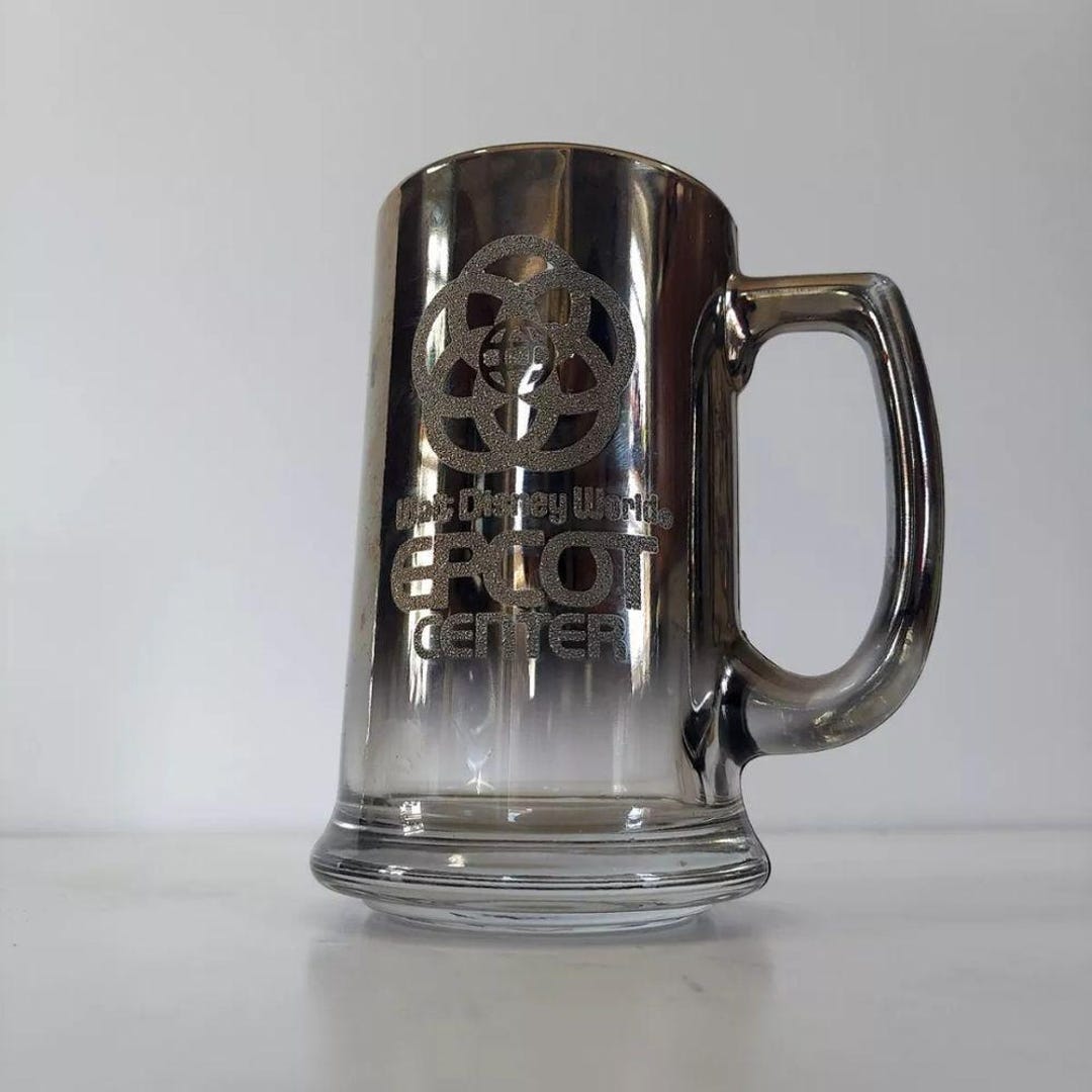 Vintage Walt Disneyepcot Metallic Smokey Silver Mirrored Handled Mug ...