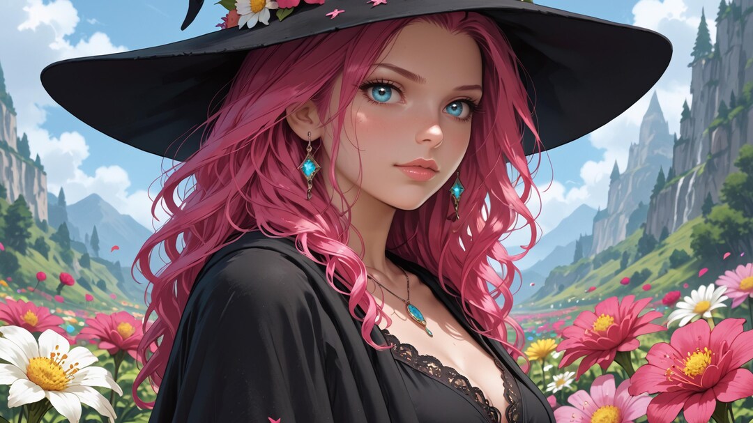 Beautiful Anime Witch Wallpaper. - Etsy