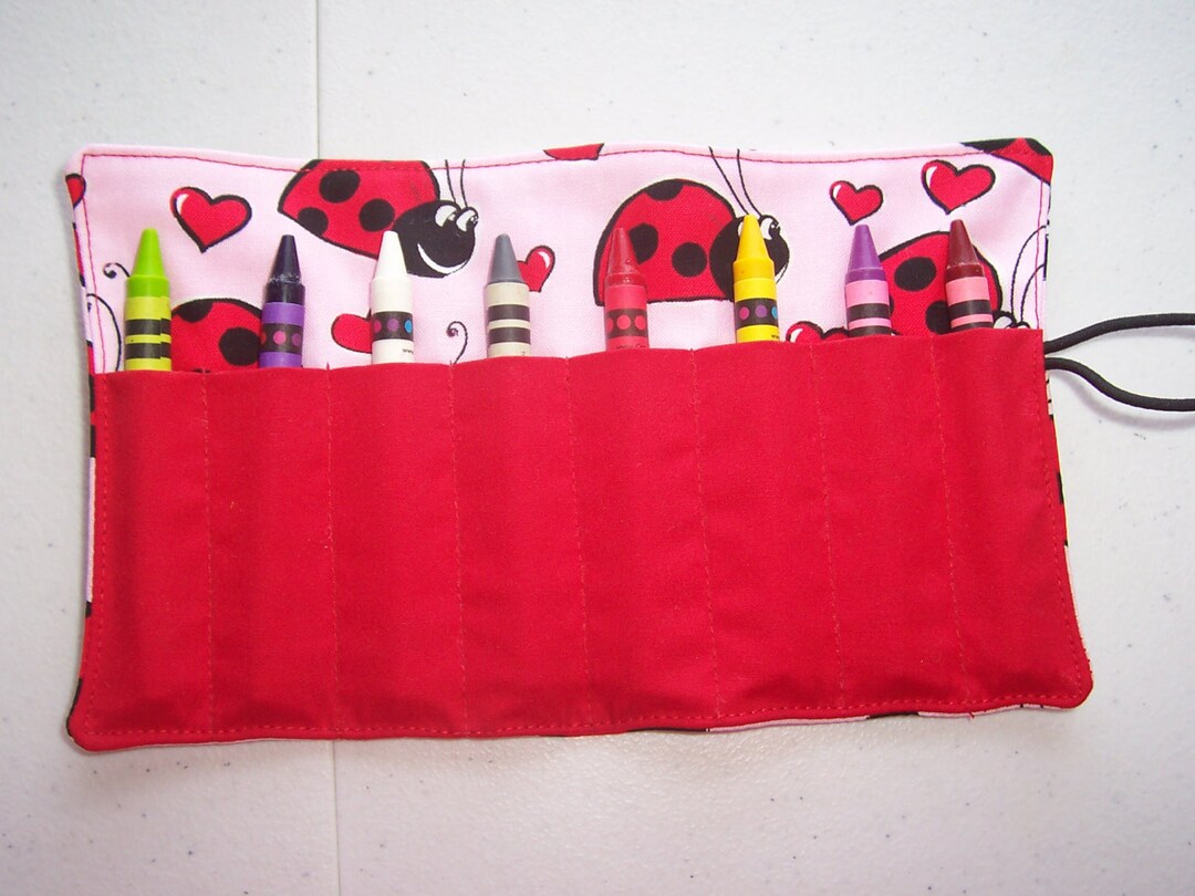 Ladybug Crayon Roll up Holds 8 to 14 Count - Etsy