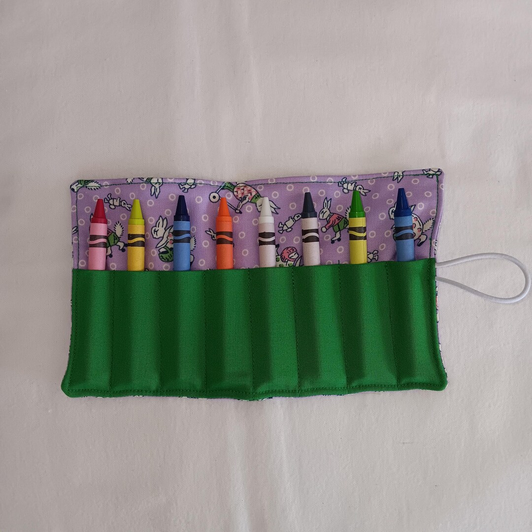 Bunny Rabbit Crayon Roll up 8 to 14 Count - Etsy
