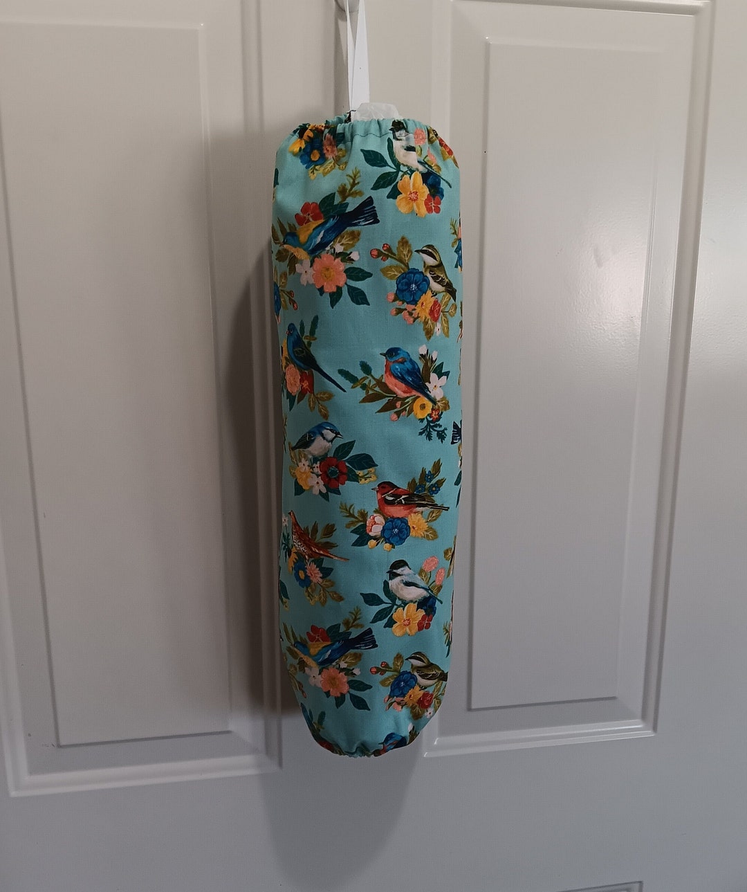 BIRDS AND FLOWERS Plastic Bag Holder, Organizer, Fabric Bag Holder - Etsy