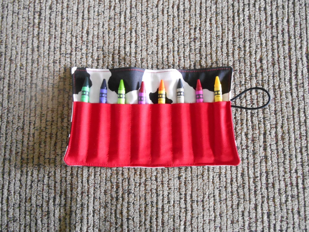 Cow Print Crayon Roll up 8 to 14 Count - Etsy